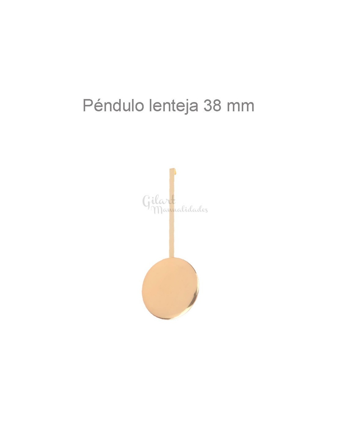Péndulo de reloj con lenteja de 38 mm, ideal para relojería | Gilart.