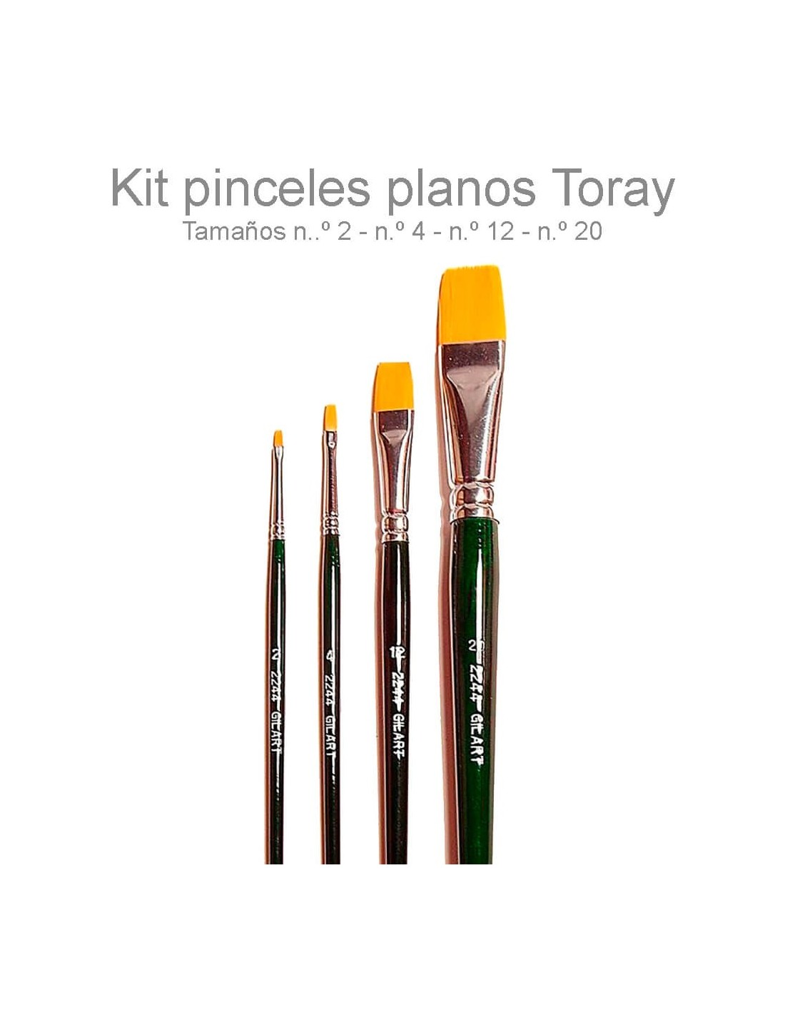 Comprar Kit 3 Pinceles Variados Toray Mango Corto | Gilart Man.