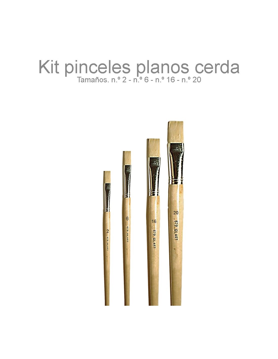 Comprar Kit 3 Pinceles Variados Toray Mango Corto | Gilart Man.